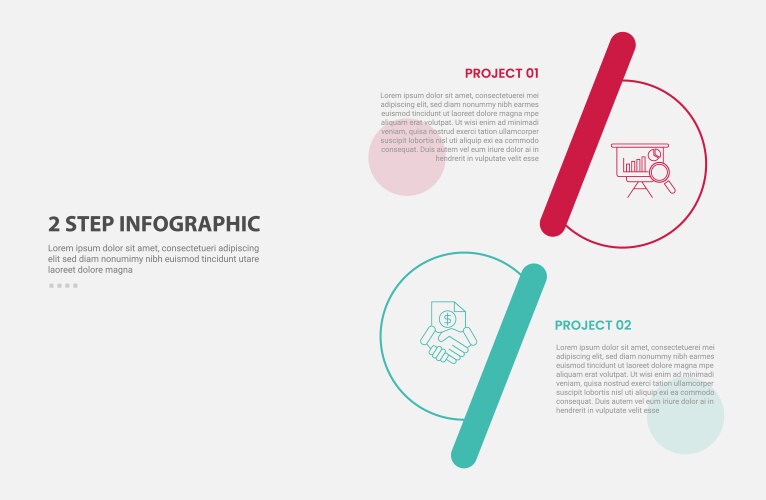 2 points template infographic outline style Vector Image