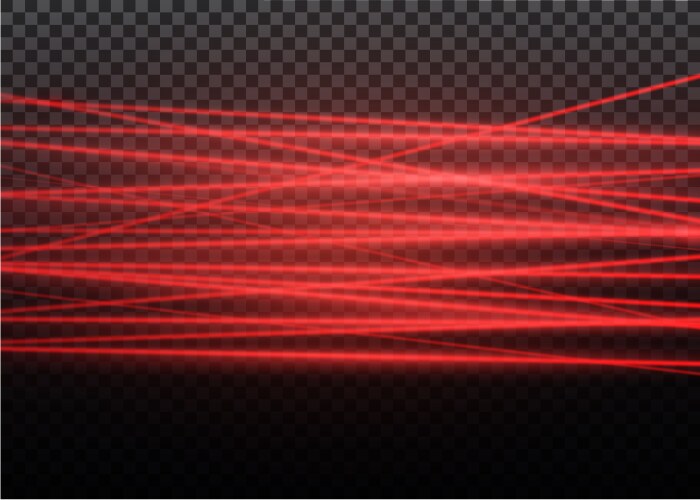 Abstract red laser beam transparent isolated Vector Image