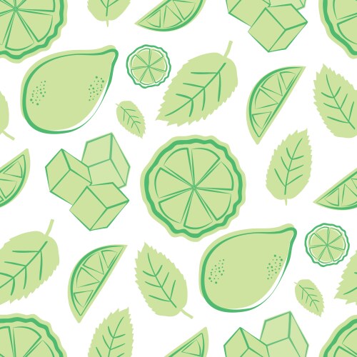 Background of lime and mint leaves Royalty Free Vector Image