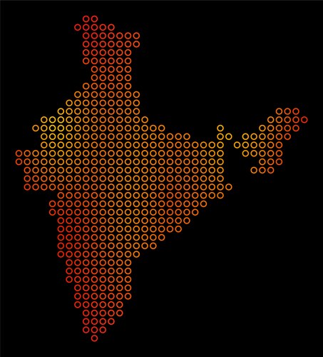 Dotted fire india map – Royalty-Free Vector | VectorStock