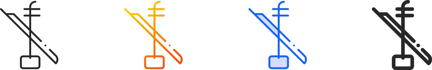 Ektara iconthin linear gradient blue stroke Vector Image