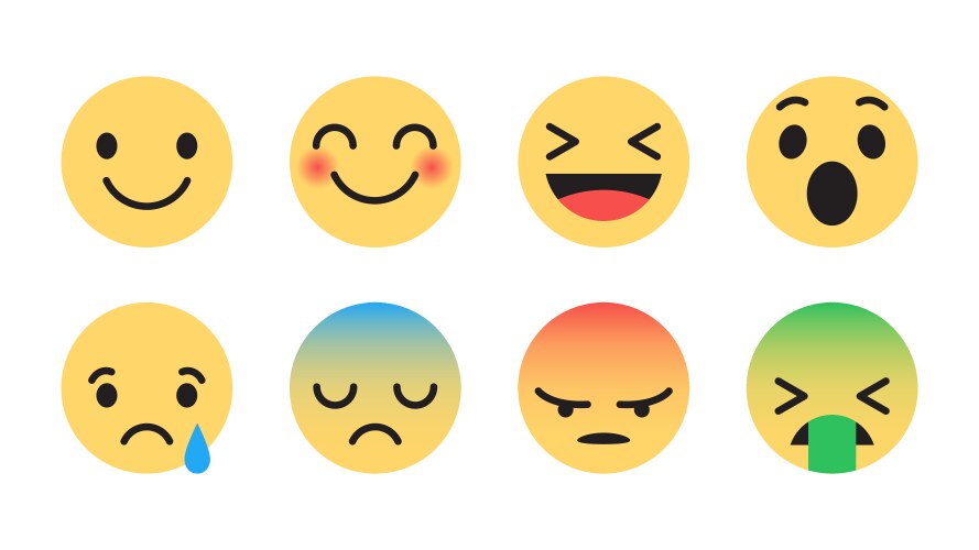 Face emoticon set Royalty Free Vector Image - VectorStock