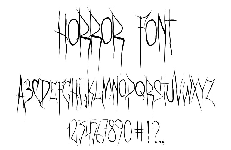 Horror font alphabet Royalty Free Vector Image