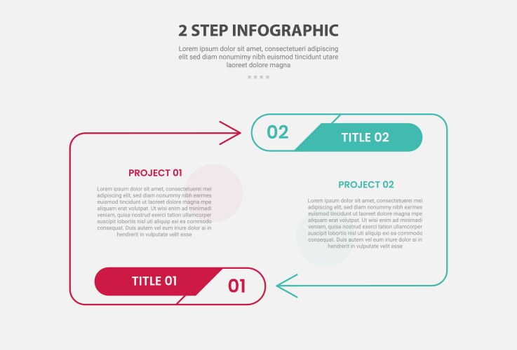 2 points template infographic outline style Vector Image