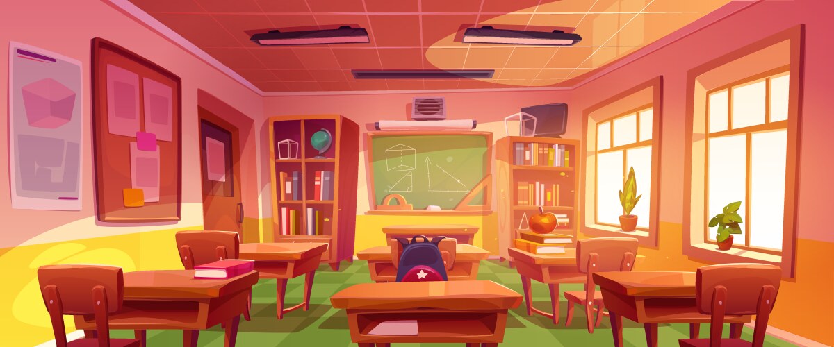 Empty Classroom Cartoon Background Vector Images (over 940)