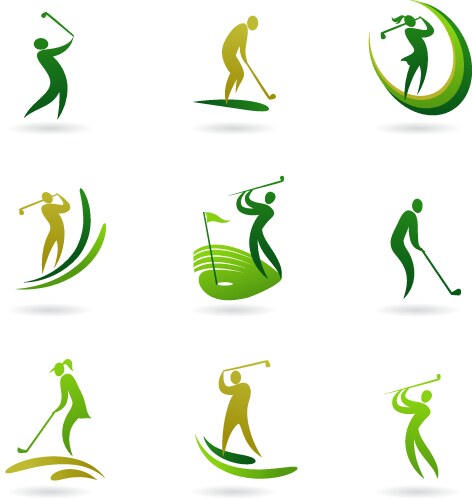 Golf icons Royalty Free Vector Image - VectorStock