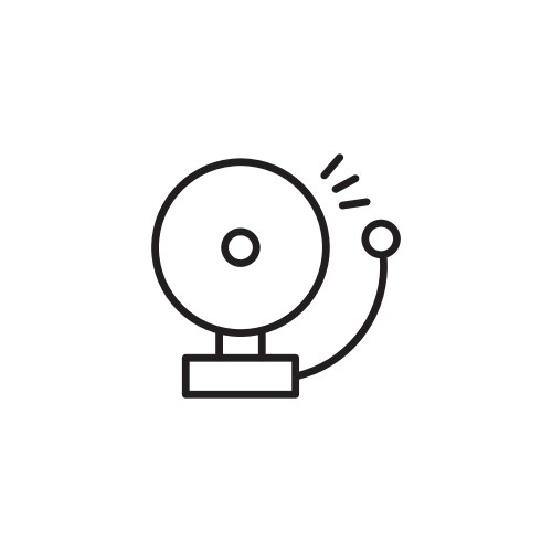 School bell icon set fire bell symbol emergency Vector Image