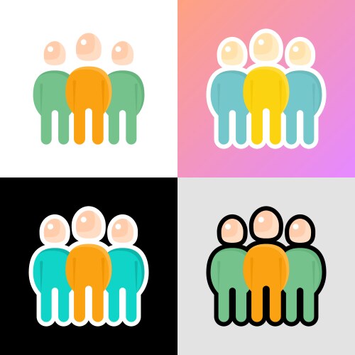 Idea sharing flat icon group of people Royalty Free Vector