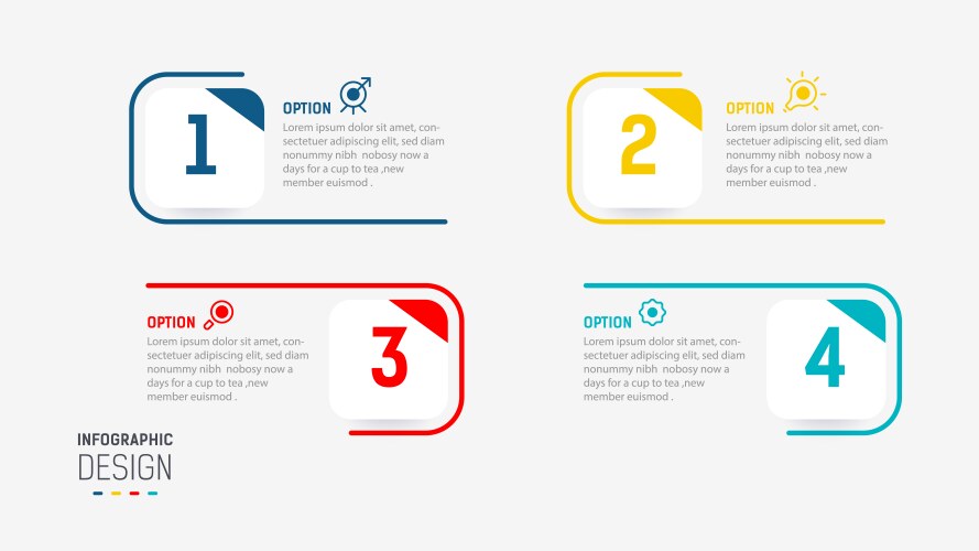 Three Step Infographic Label Design Template Vector Image