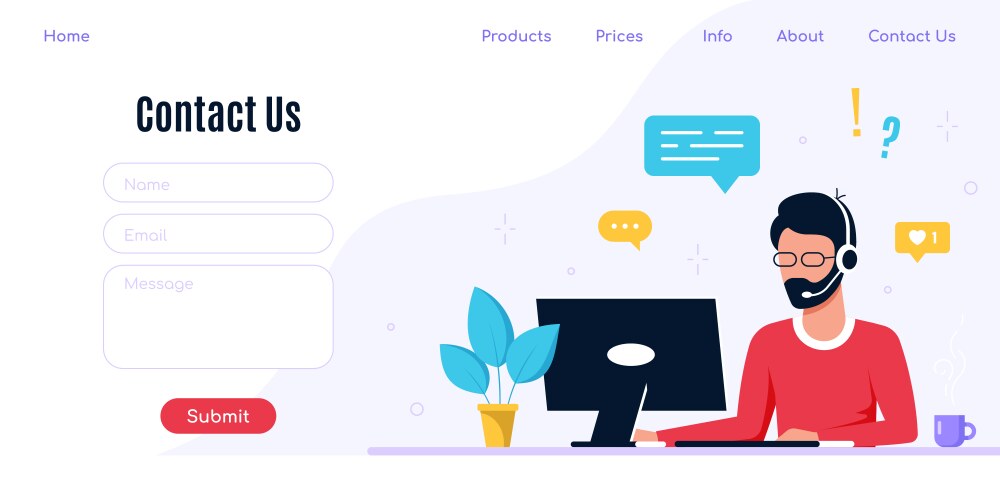 Contact Us Banner Vector Images (over 1,900)