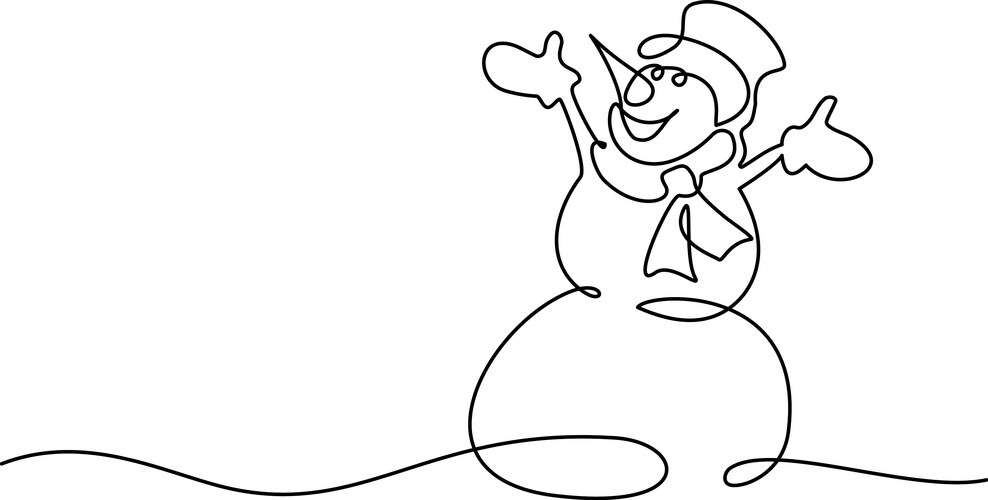 Snowman Line Drawing Vector Images (over 1,900)