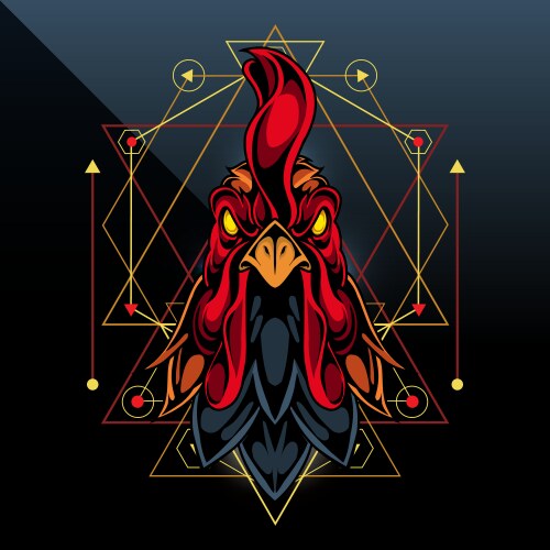 Samurai rooster mascot logo design Royalty Free Vector Image