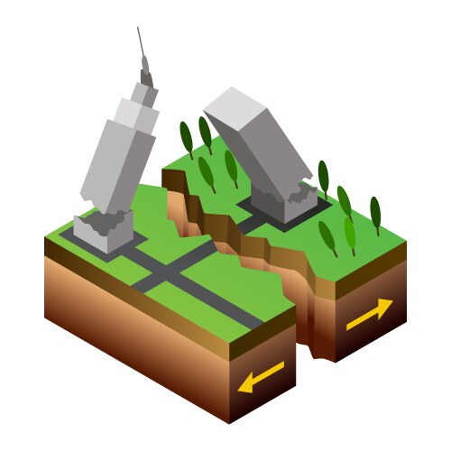 Seismic activity diagram isometric earth Vector Image