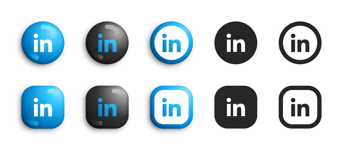 Instagram modern 3d and flat icons set Royalty Free Vector