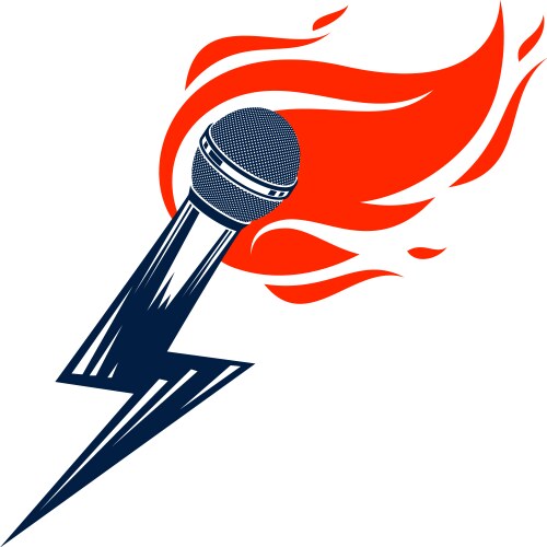 Muted microphone icon on red Royalty Free Vector Image