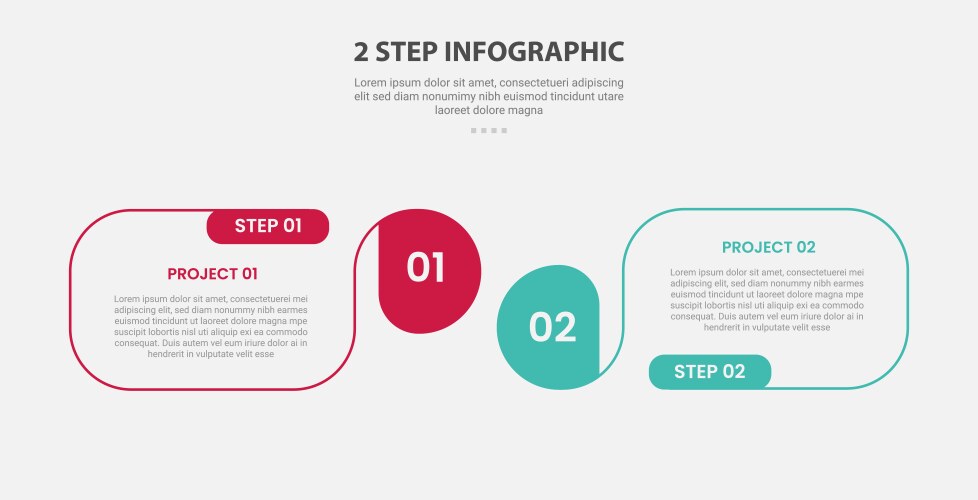 2 points template infographic outline style Vector Image
