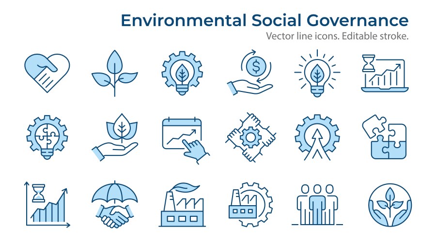 Esg icons such as environment social governance Vector Image