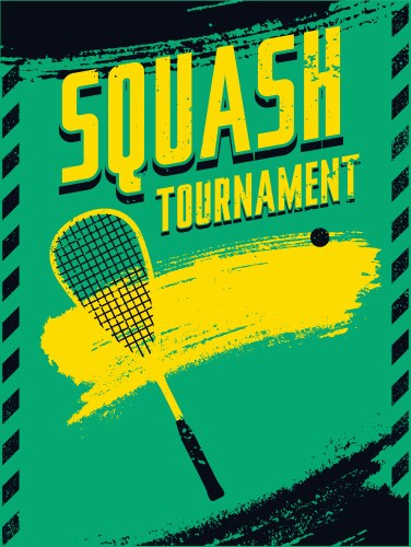 Squash tournament typographical vintage poster Vector Image