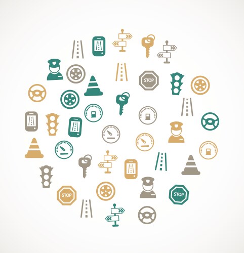 Dashboard car icons Royalty Free Vector Image - VectorStock