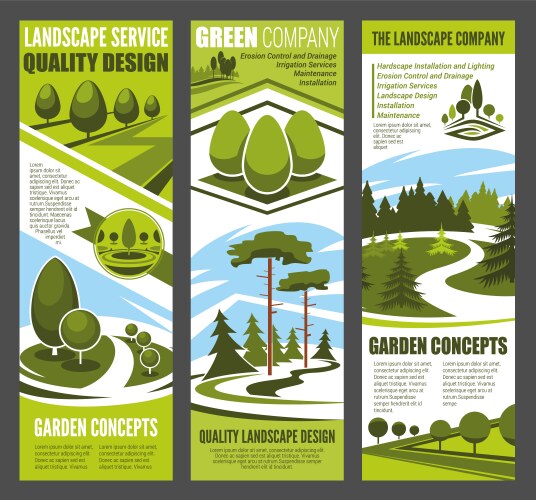 Landscape design business brochure template Vector Image