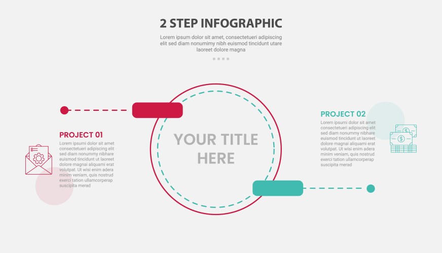 2 points template infographic outline style Vector Image