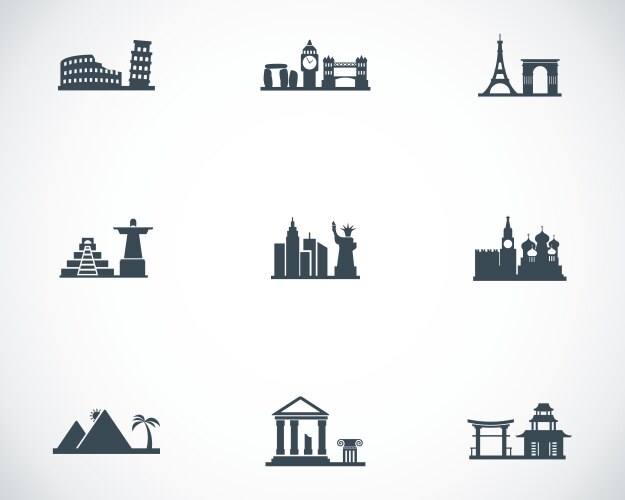 Landmark icons Royalty Free Vector Image - VectorStock