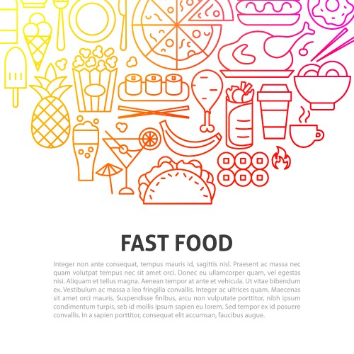 Food track - line design brochure poster template Vector Image