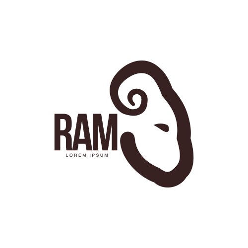 Ram sheep lamb head silhouette graphic logo Vector Image