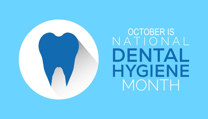 National dental hygiene month Royalty Free Vector Image