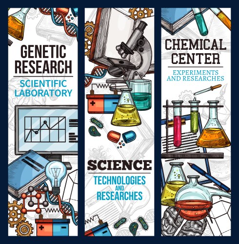 Chemical laboratory banners Royalty Free Vector Image