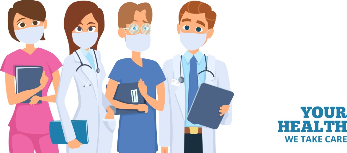 Doctors and nurses fight against covid-19 Vector Image