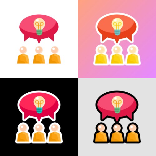 Idea sharing flat icon group of people Royalty Free Vector