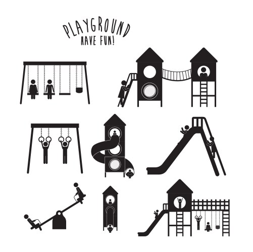 Park map in outline design style Royalty Free Vector Image