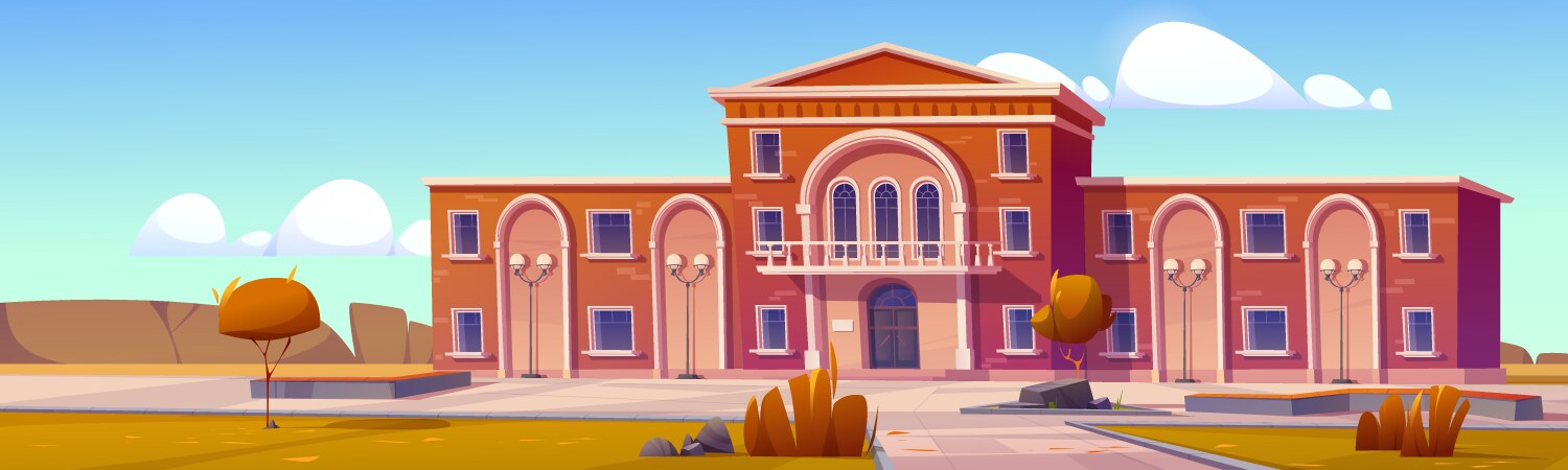 School entrance building college campus facade Vector Image