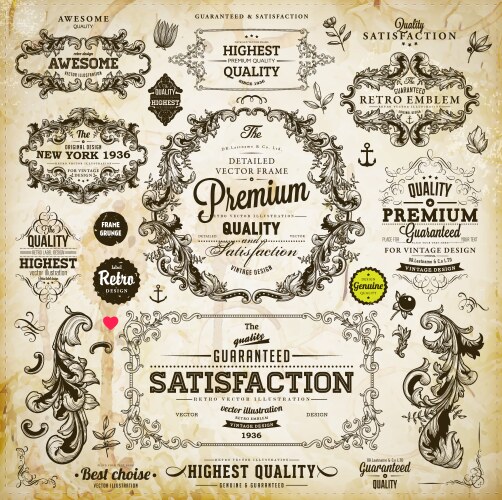 Rustic food label set Royalty Free Vector Image