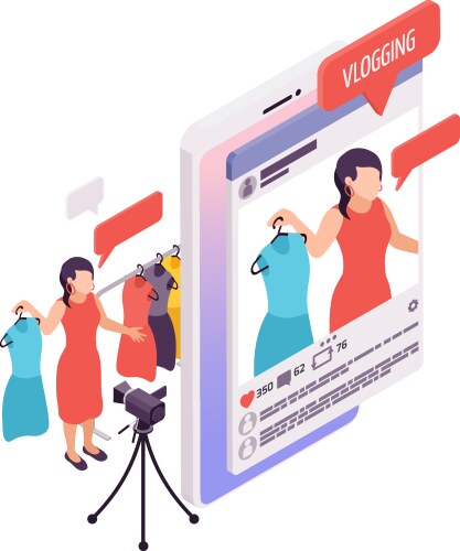 Concept of vlogging Royalty Free Vector Image - VectorStock