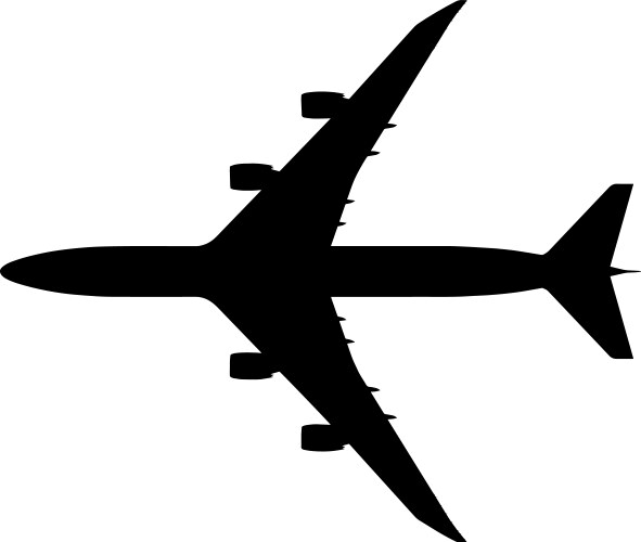 Black icon plane Royalty Free Vector Image - VectorStock
