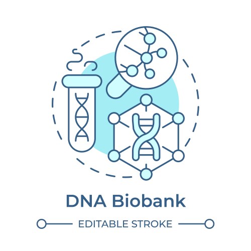 Blood biobank soft blue concept icon Royalty Free Vector