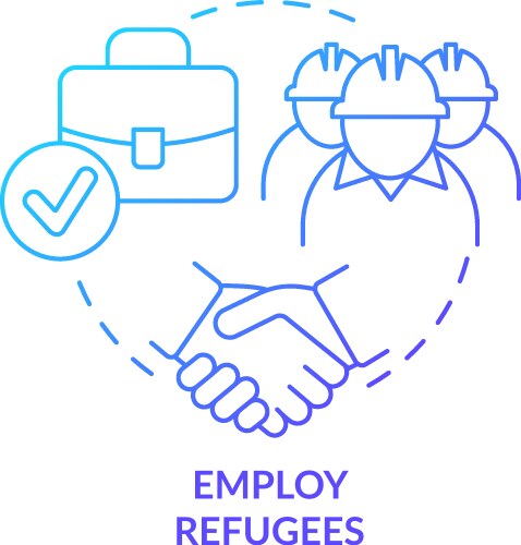 Receiving assistance blue gradient concept icon Vector Image