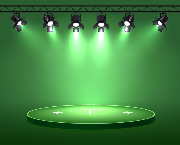 Spotlight and glowing stage Royalty Free Vector Image