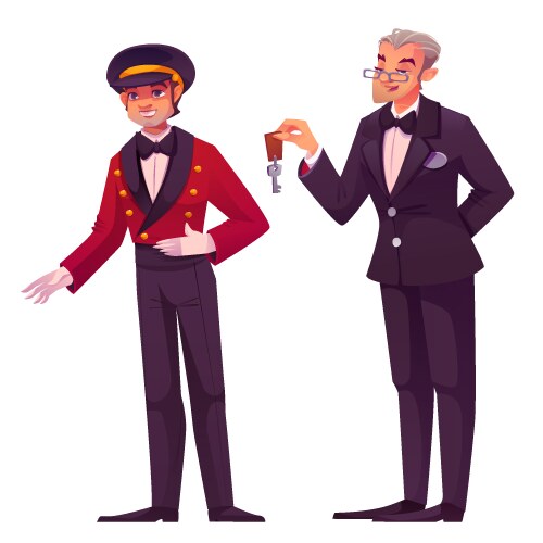 Hotel staff uniform set Royalty Free Vector Image