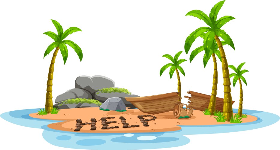 Cartoon funny pirates island flat Royalty Free Vector Image