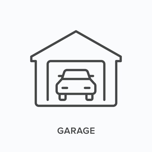 Garage line icon logo Royalty Free Vector Image