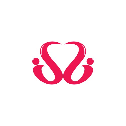 Letter i simple abstract human logo Royalty Free Vector