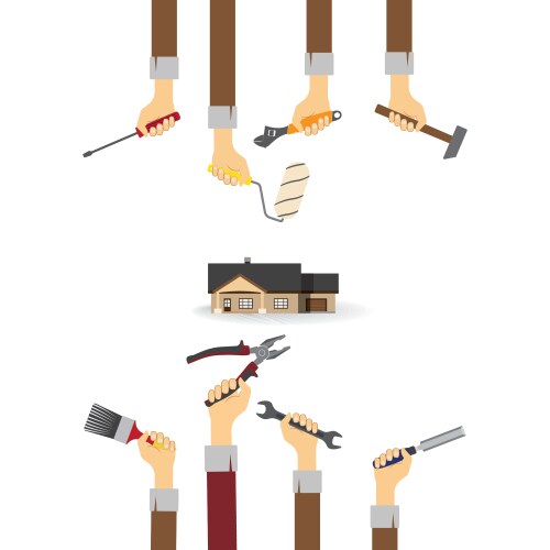 Building tool icon set Royalty Free Vector Image