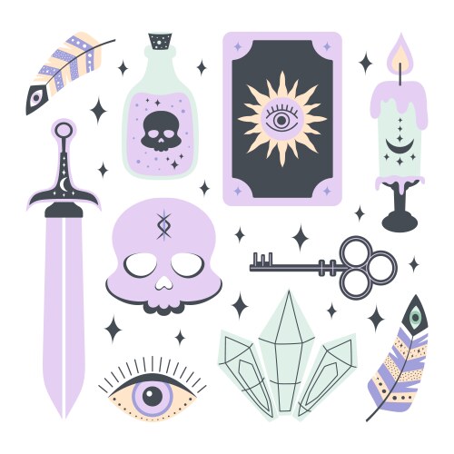 Magic jars set isolated Royalty Free Vector Image