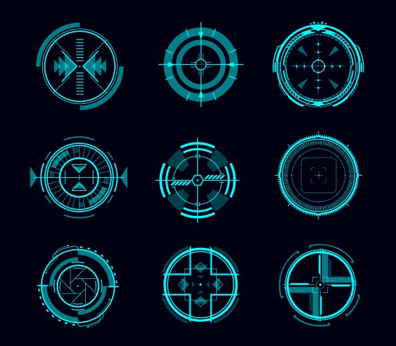 Hud arrows futuristic navigation sci fi pointers Vector Image