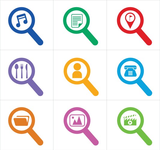 Icon search and magnifier Royalty Free Vector Image