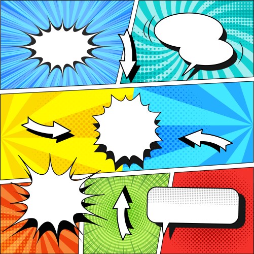 Cartoon comic backgrounds set speech bubble Vector Image