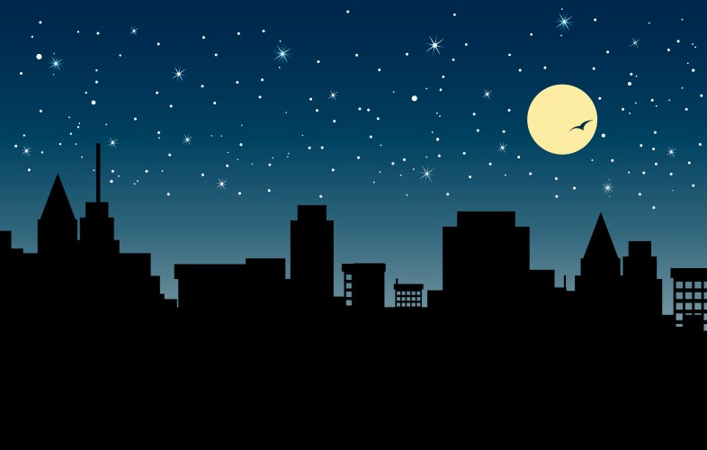 Night city Royalty Free Vector Image - VectorStock